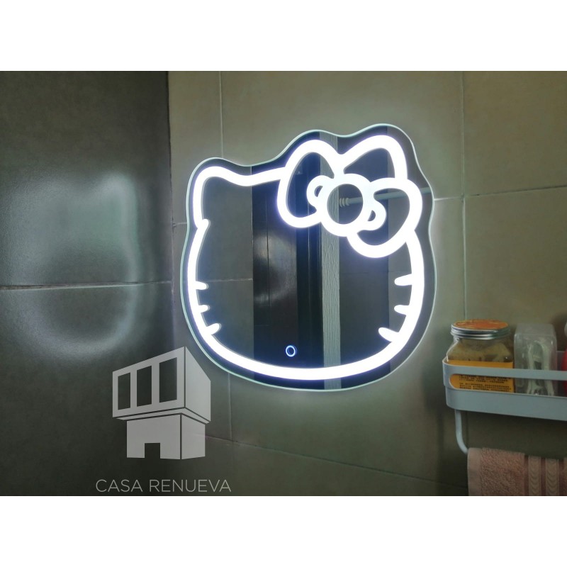 Espejo Hello Kitty 55x50cm Luz Led con Apagador Touch